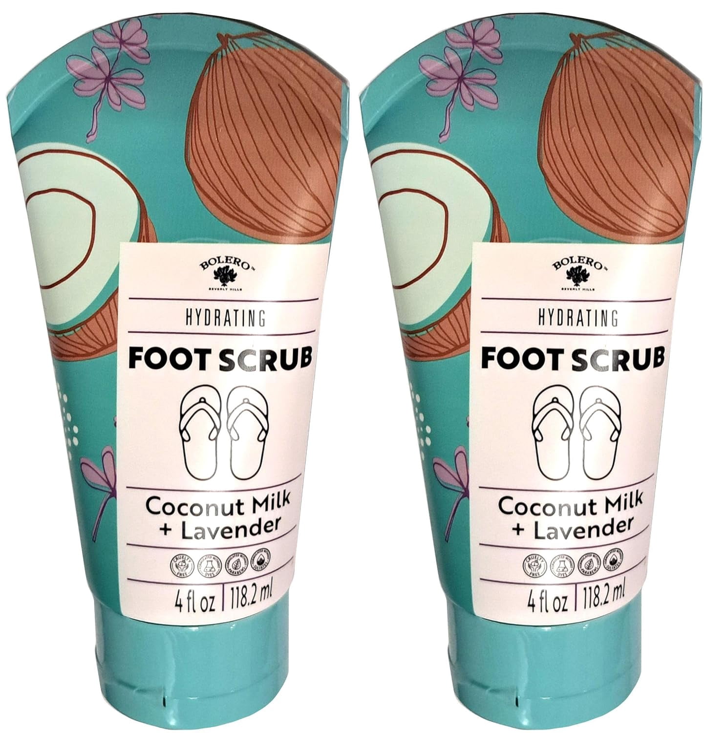 Hydrating Foot Scrub - Coconut Milk & Lavender 4fl oz. 118.2ml (Set of ...