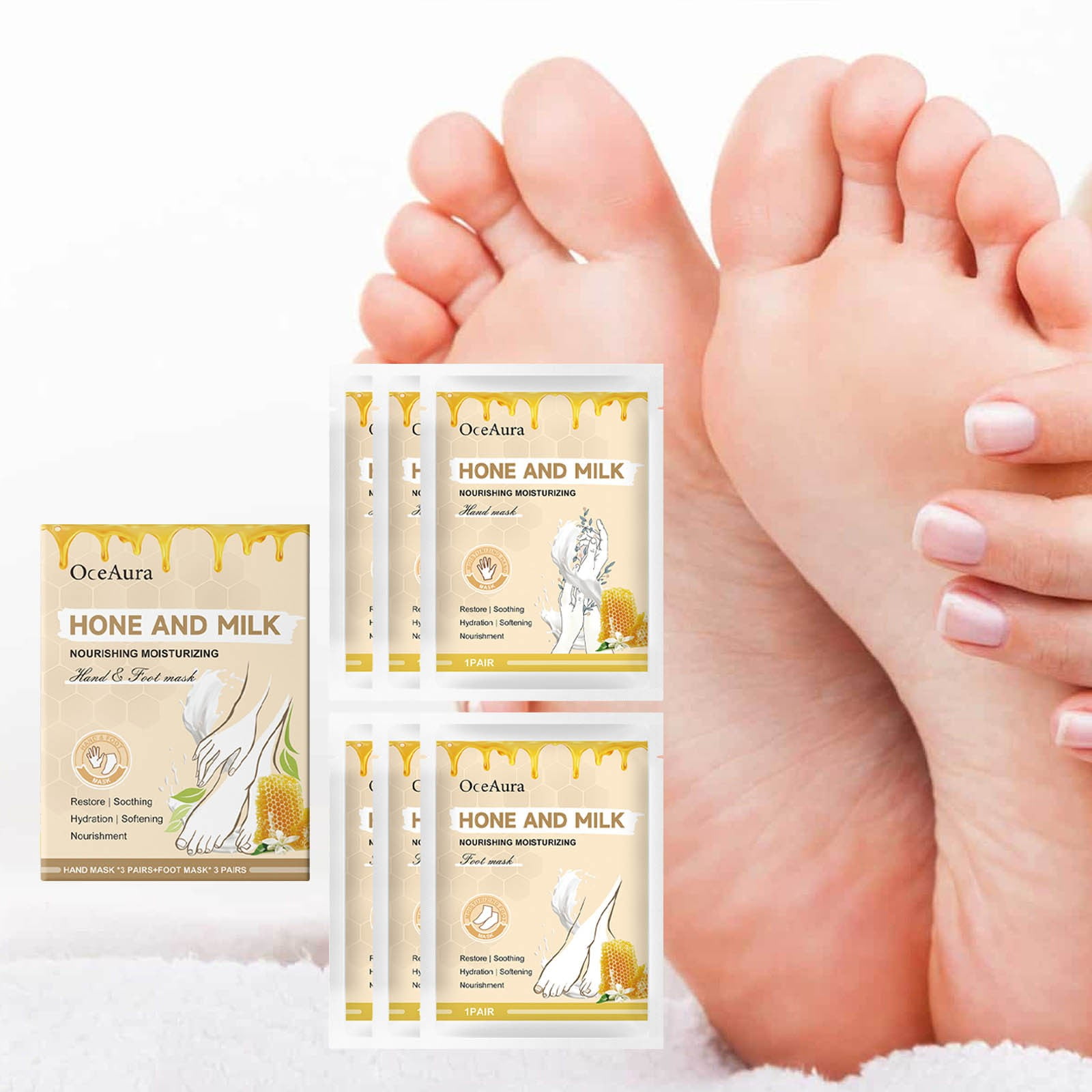 Hydrating Hand and Feet Mask, Spa Treatment Cream, 3 Pair Foot & Hand ...