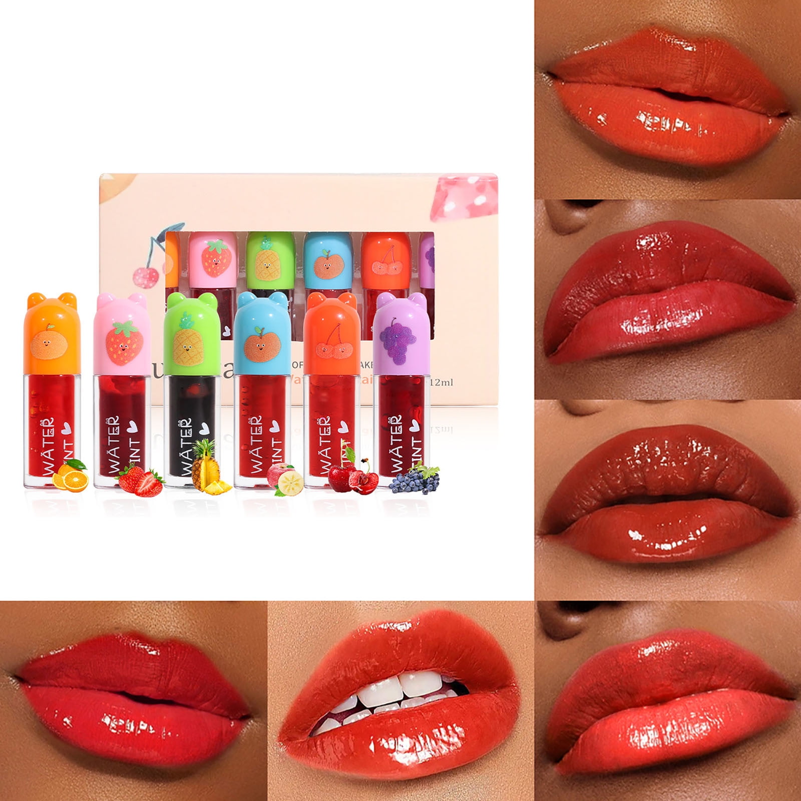 Hydrating Lip Tint Set 6-Pack - Waterproof, Long-Lasting, Moisturizing ...