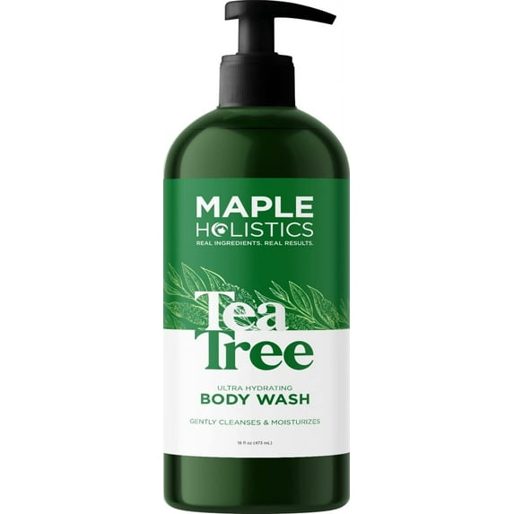 Maple Holistics Vegan Hydrating Tea Tree Mint Body Wash - Natural Oil ...