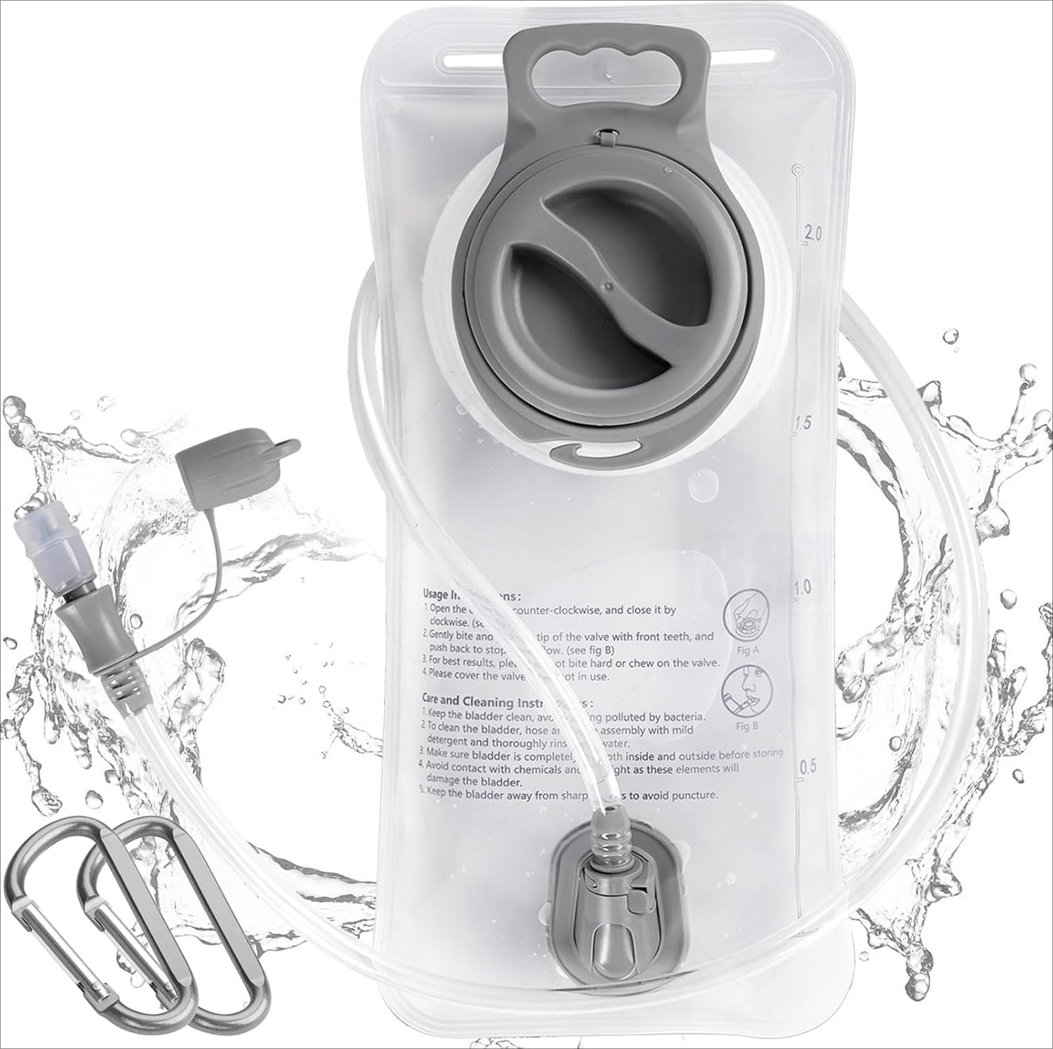 Hydration Bladder 1.5L-2L-3L,Leak Proof Water Reservoir, BPA Free ...