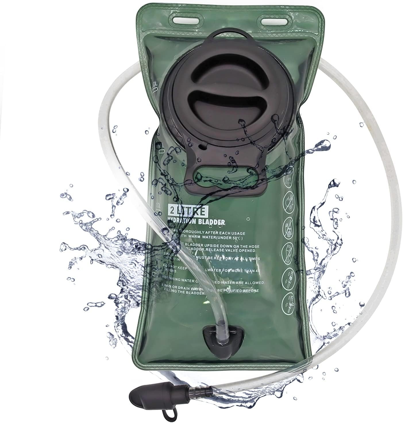 Hydration Bladder, 2 L water storage bladder 2 Liter Large Opening ...