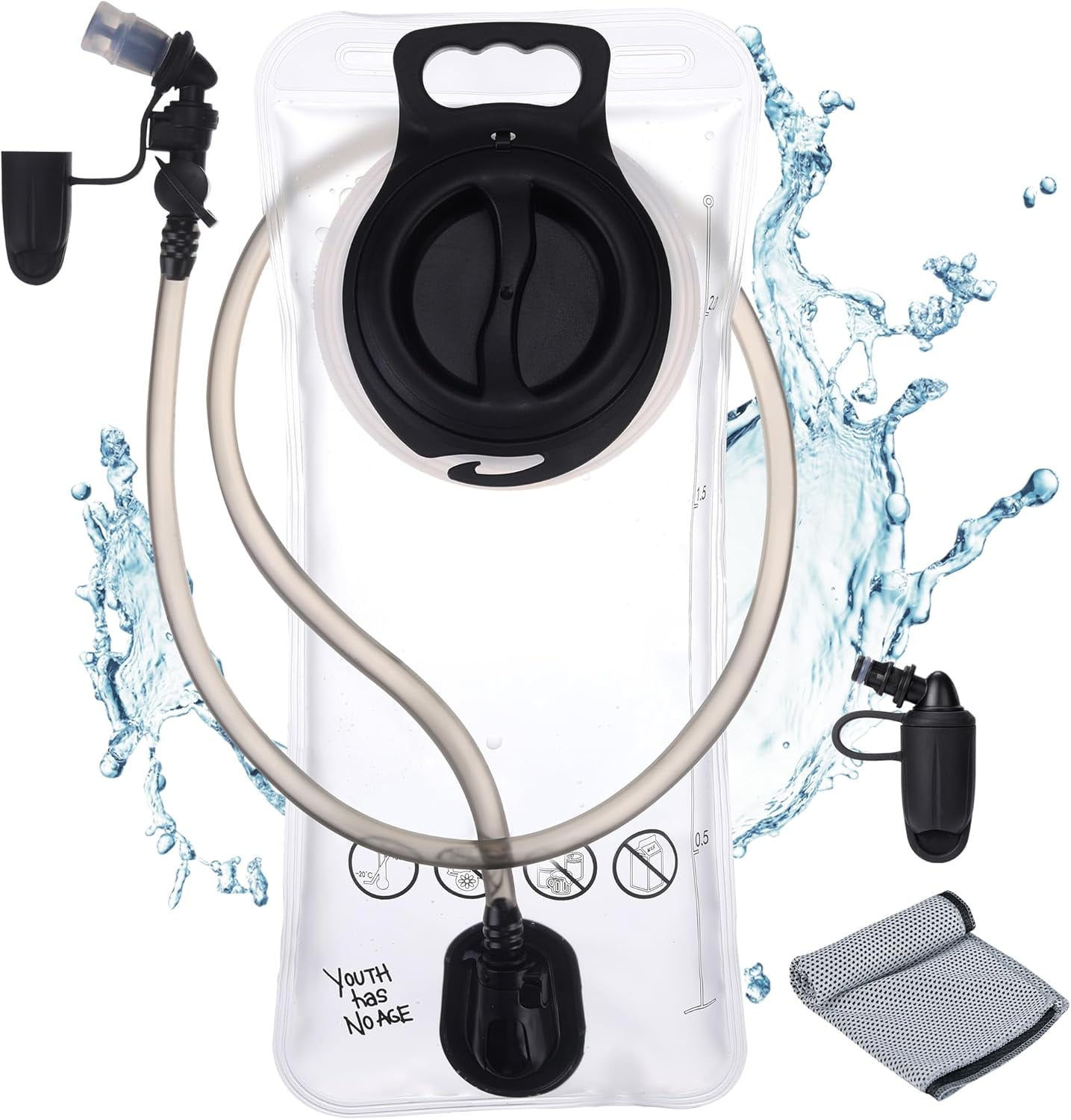 Hydration Bladder 2 Liter, BPA Free Water Bladder for Hiking Backpack ...