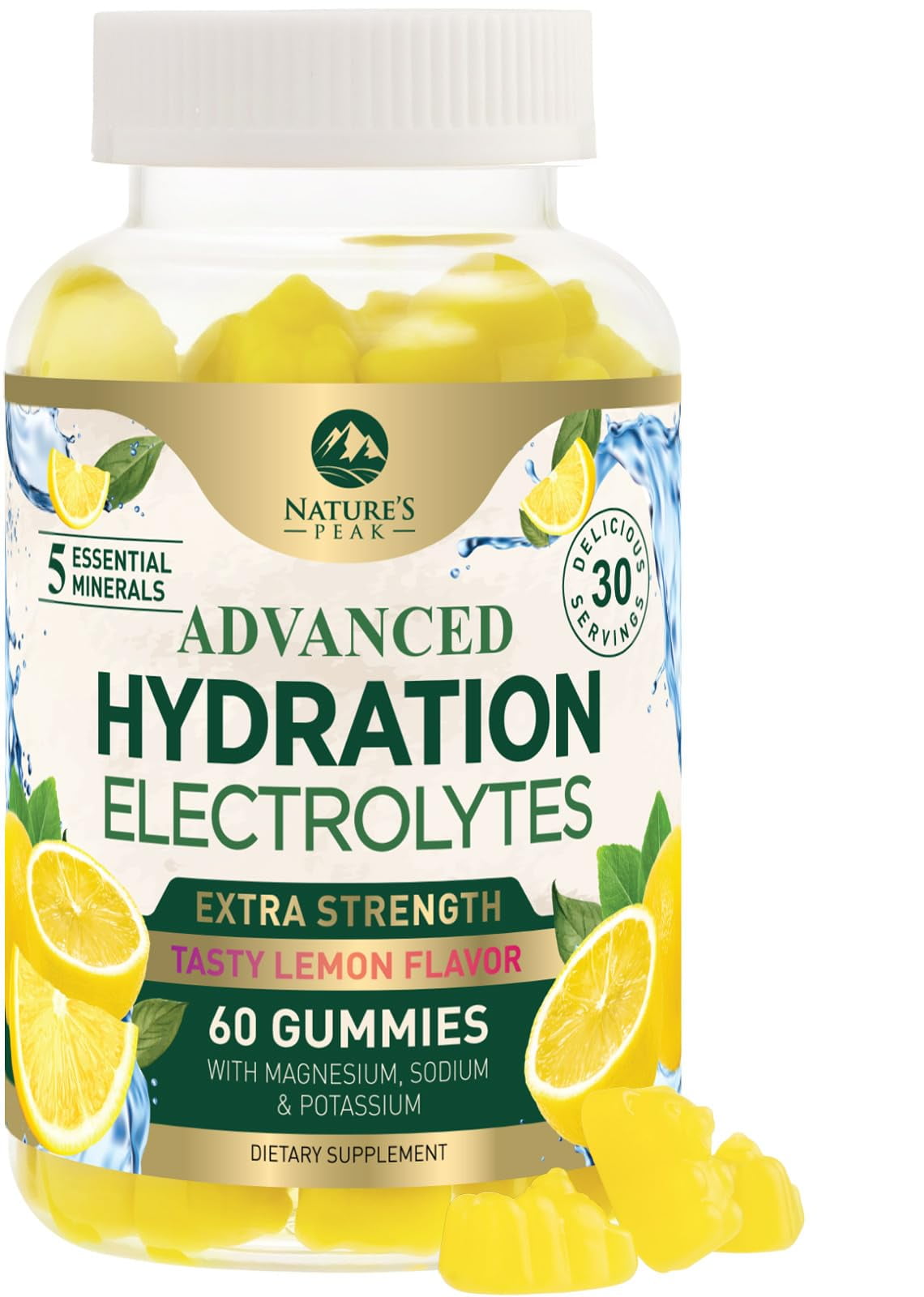Nature's Peak, Hydration Electrolyte Gummies, 60 Gummies, Lemon Flavor ...