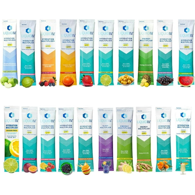 Hydration Multiplier Liquid IV Variety Pack - 20 Different Flavors ...