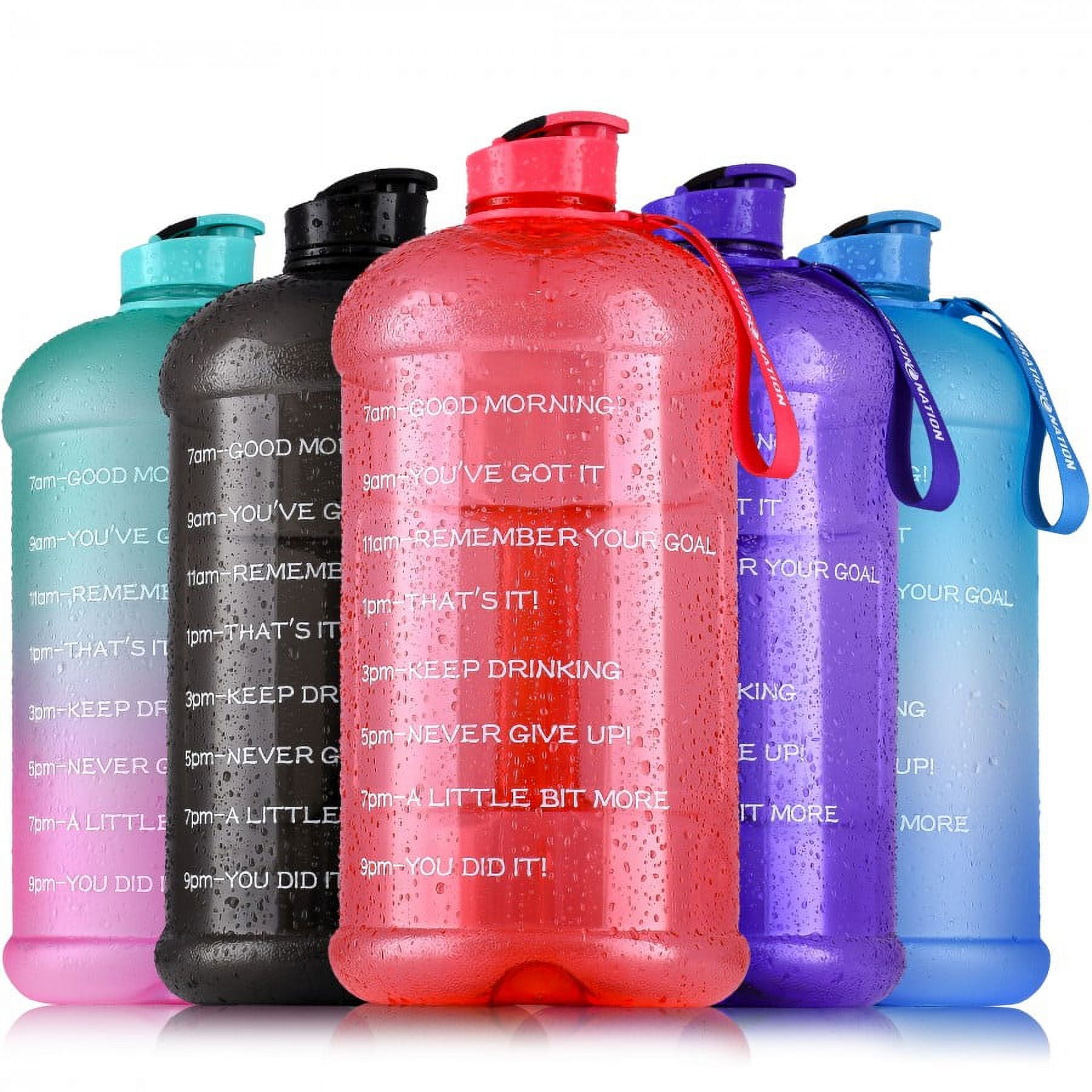 Hydration Nation 1 Gallon Water Bottle With Motivational Time Reminder ...
