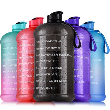 Giotto Large 1 Gallon Motivational Water Bottle with Time Marker 128 fl oz - Walmart.com