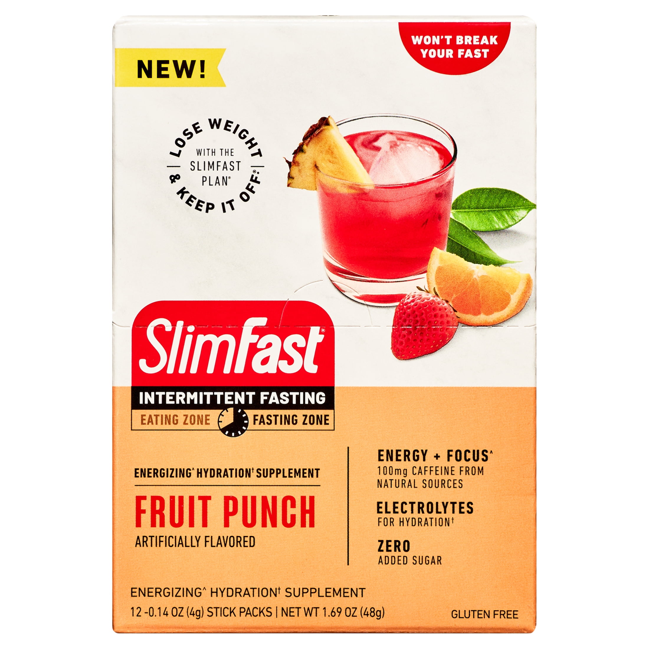 SlimFast Fruit Punch Energizing Hydration Drink Mix - 12 Servings in ...