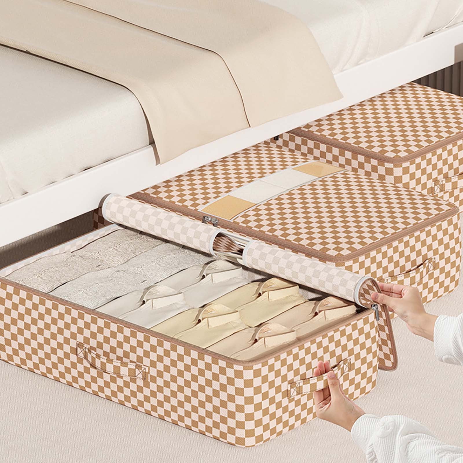 Large Capacity Storage Bags With 2 Side Zipper,Underbed Storage ...