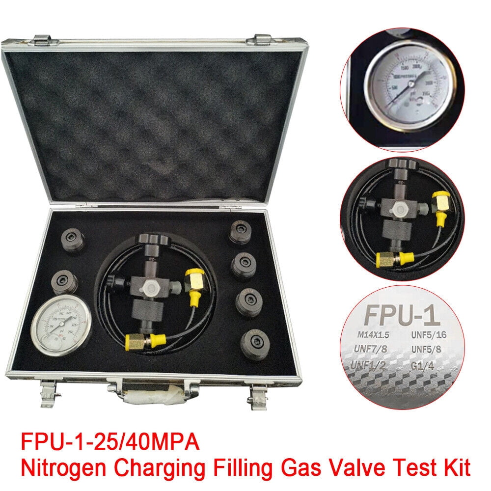 Hydraulic Accumulator Nitrogen Charging Filling Gas Valve Test Kit UNF7 ...