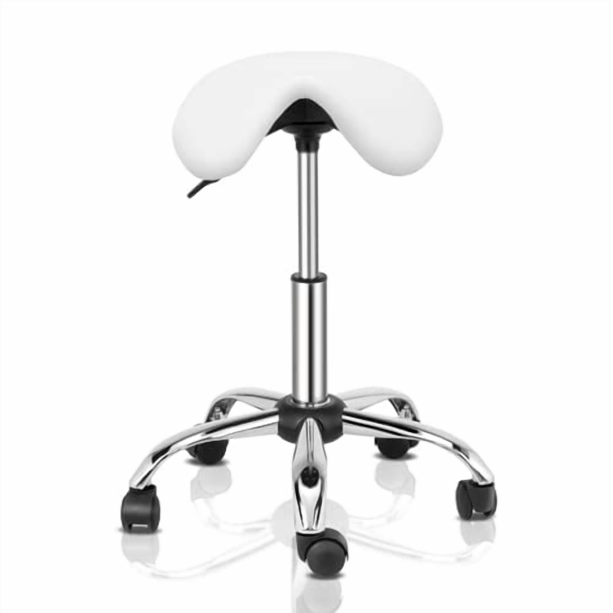 Hydraulic Adjustable Saddle Rolling Stool, Ergonomic Swivel Chair for ...