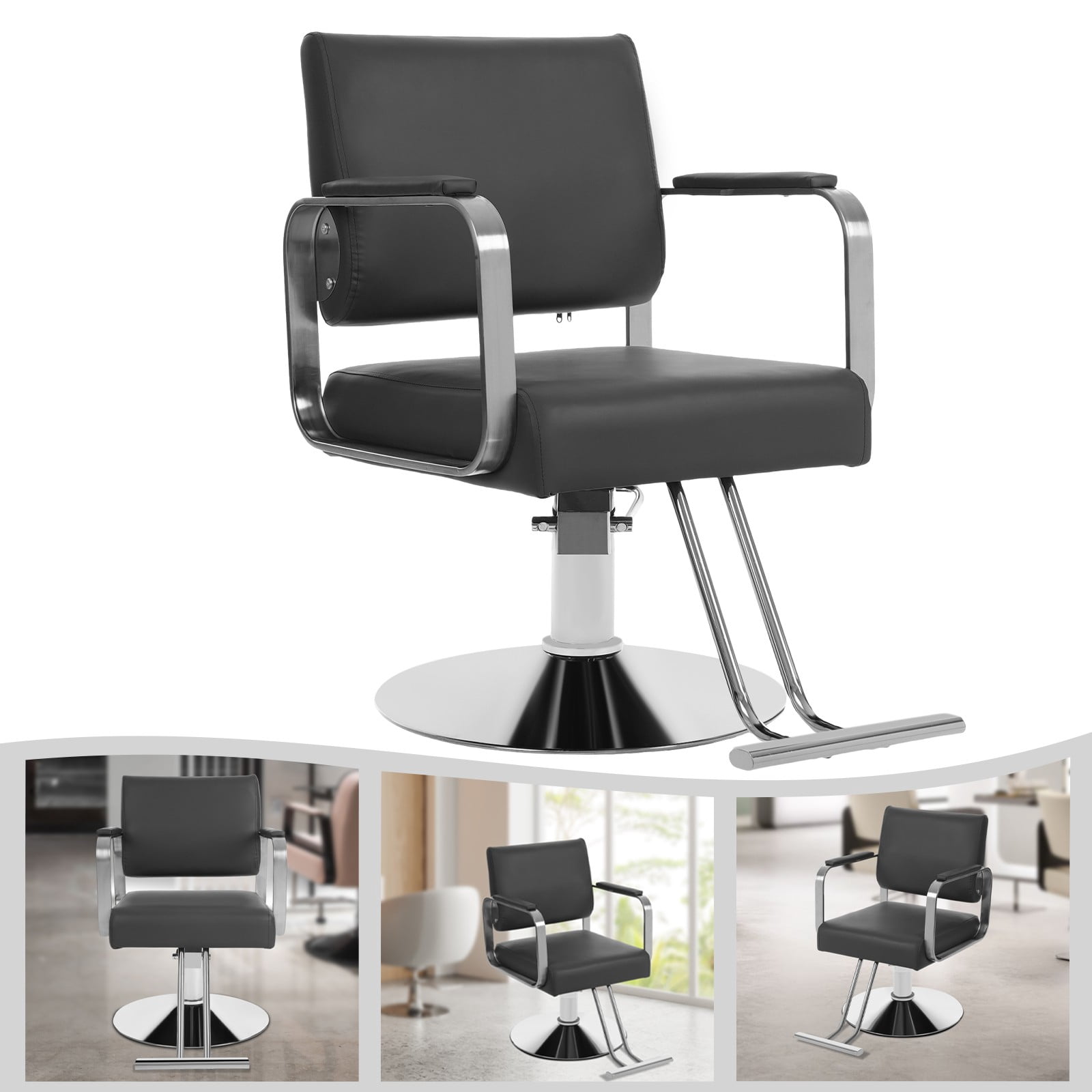 Hydraulic Barber Chair, 440lbs Adjustable Salon Beauty Spa Hair Styling ...