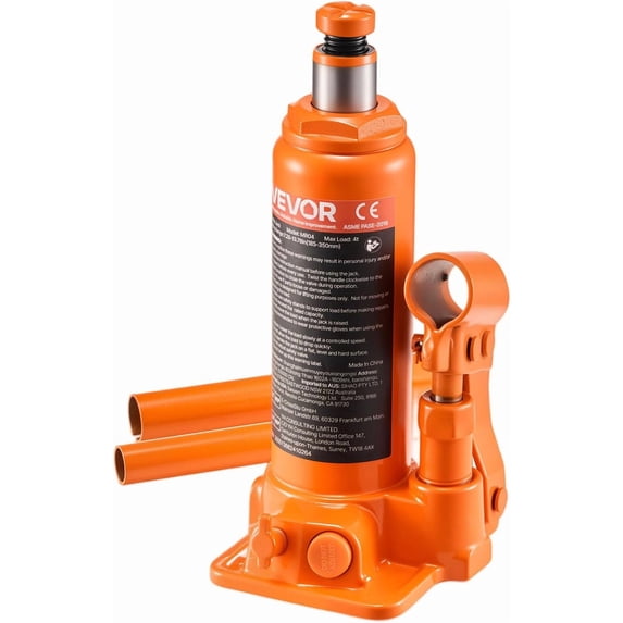 Hydraulic Bottle Jack, 4 Ton (8818.4 lbs) Capacity, 7.3-13.8 Inch ...
