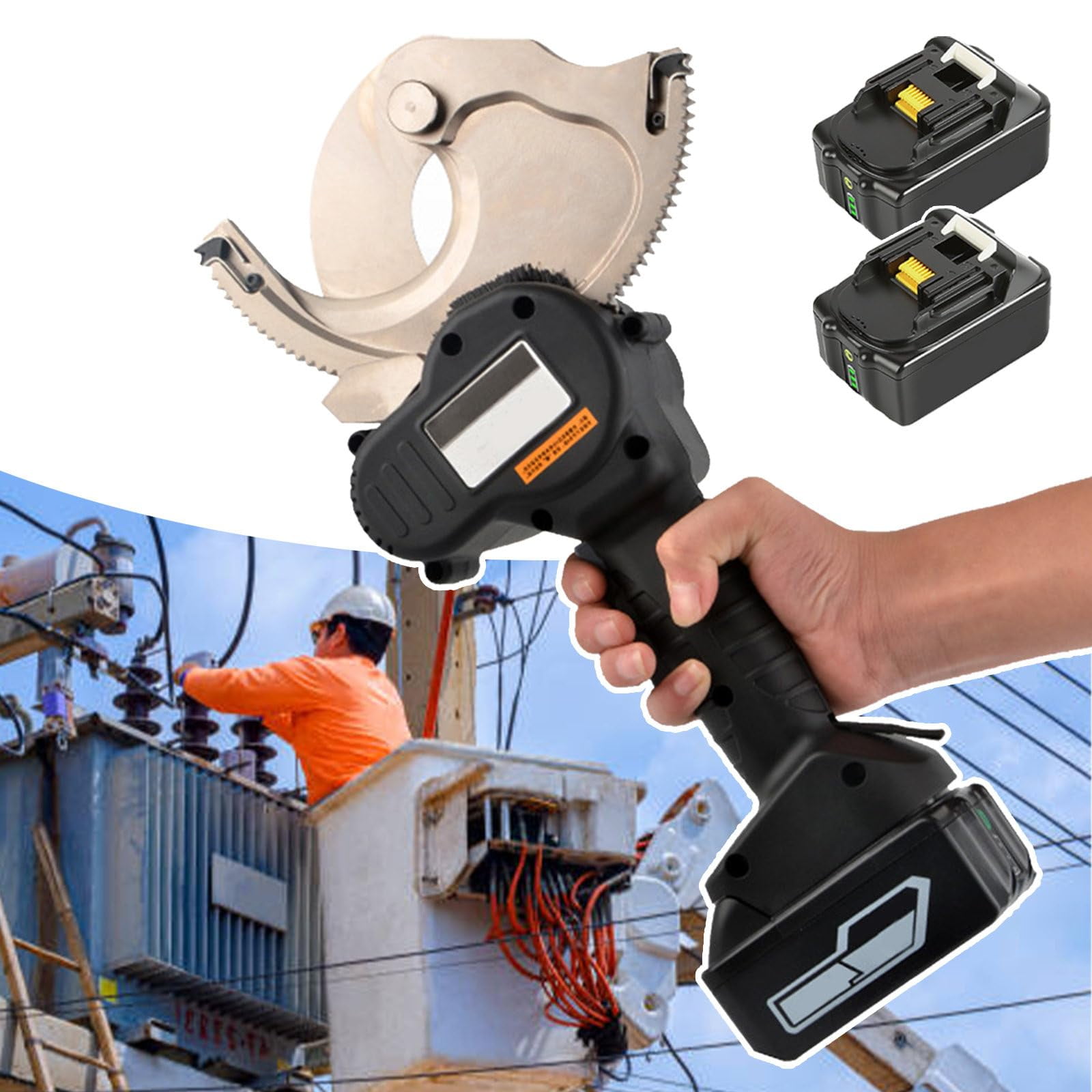 Hydraulic Cable Cutter,Cordless Ratchet Cutter Cable,Heavy Duty Cable ...