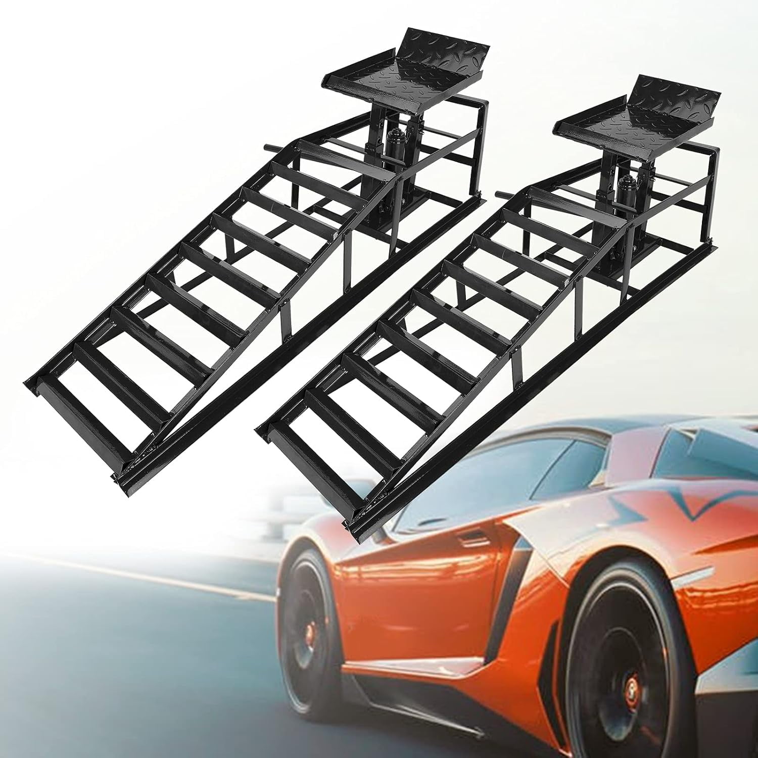 Hydraulic Car Ramp 10000lbs 5T Hydraulic Ramp with Hydraulic Jack Auto ...