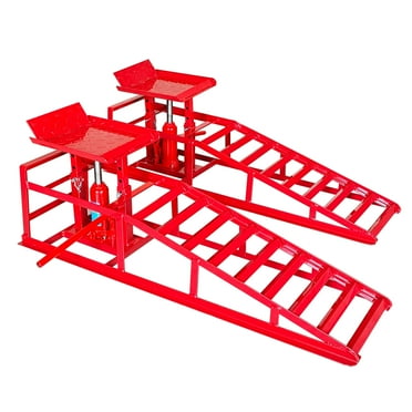 STARK USA Low Profile Car Lift Service Ramp, Single Hydraulic Repair ...