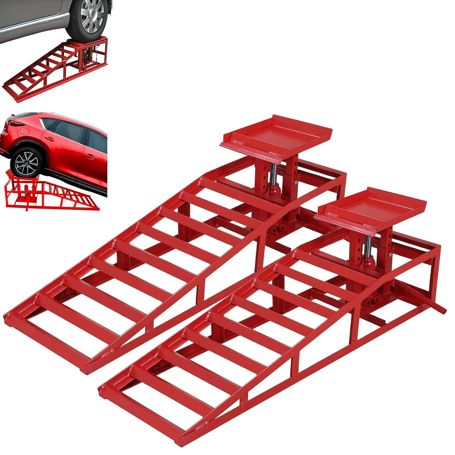 Hydraulic Car Ramps - 8820lbs/4T Capacity LowPro fileCar Lift Service ...