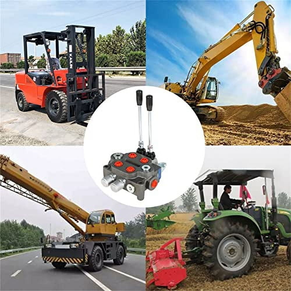 Hydraulic Control Valve, 2 Spool 25 GPM 3000 PSI SAE Ports, Double ...