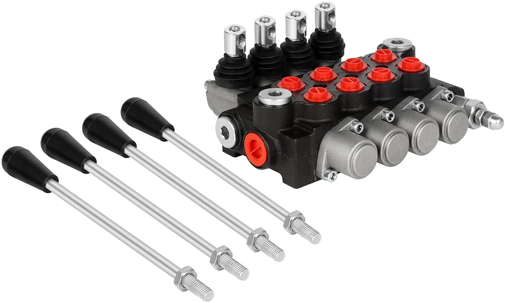 Hydraulic Control Valve 4 Spool 11 GPM SAE Ports Adjustable Relief ...