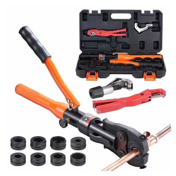 Hydraulic Copper Pipe Crimping Tool with 1/2", 3/4", 1" Jaws for Copper ...