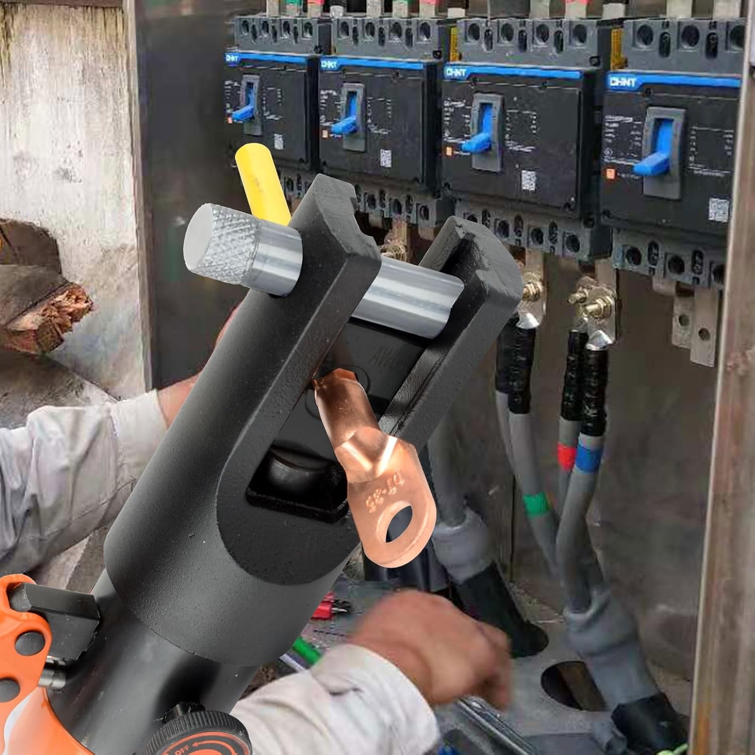 Hydraulic Crimping Tool 12 Tons, Range 8AWG-4/0AWG(250MCM), Hydraulic ...