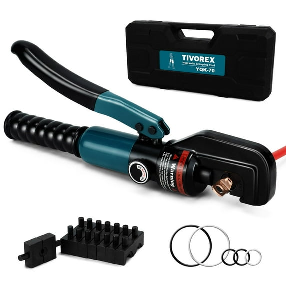 Hydraulic Crimping Tool Kit-10 Tons 12 AWG to 2/0 AWG for Wire Battery ...
