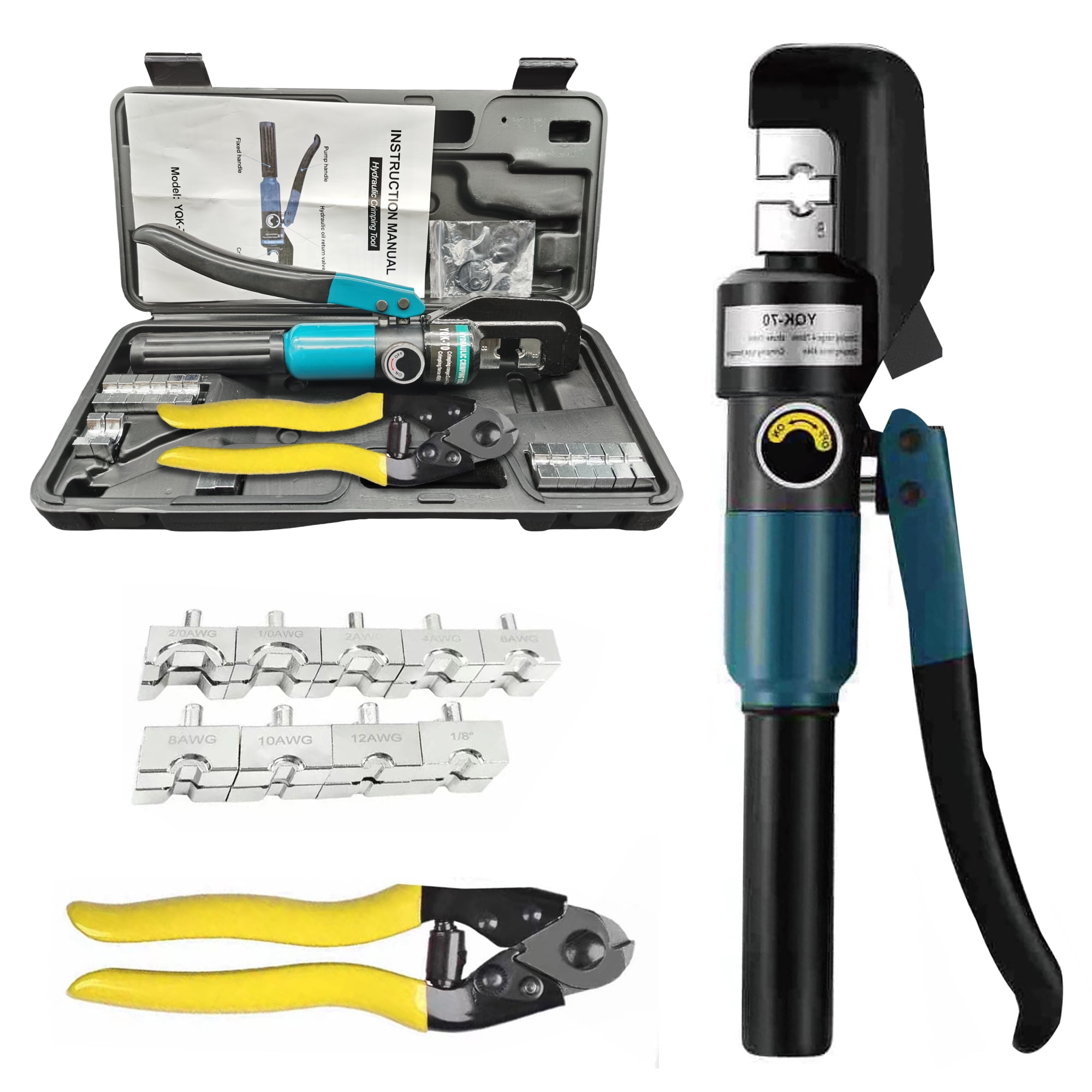 Hydraulic Crimping Tool and Cable Cutter Hydraulic Cable Lug Crimper 8 ...