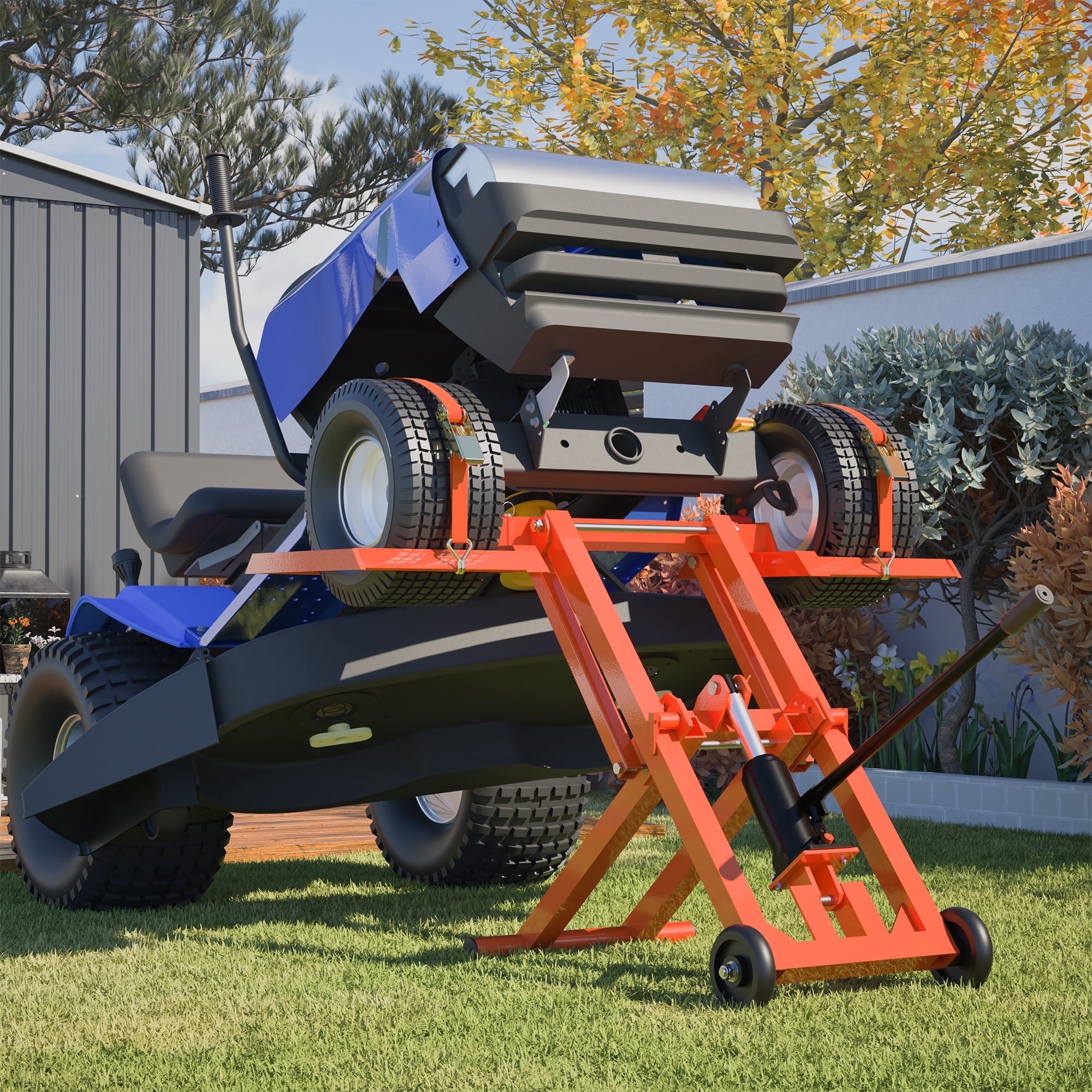 Hydraulic Cylinder Lift Jack With 2 Ratchet Belts for Zero Turn Radius ...