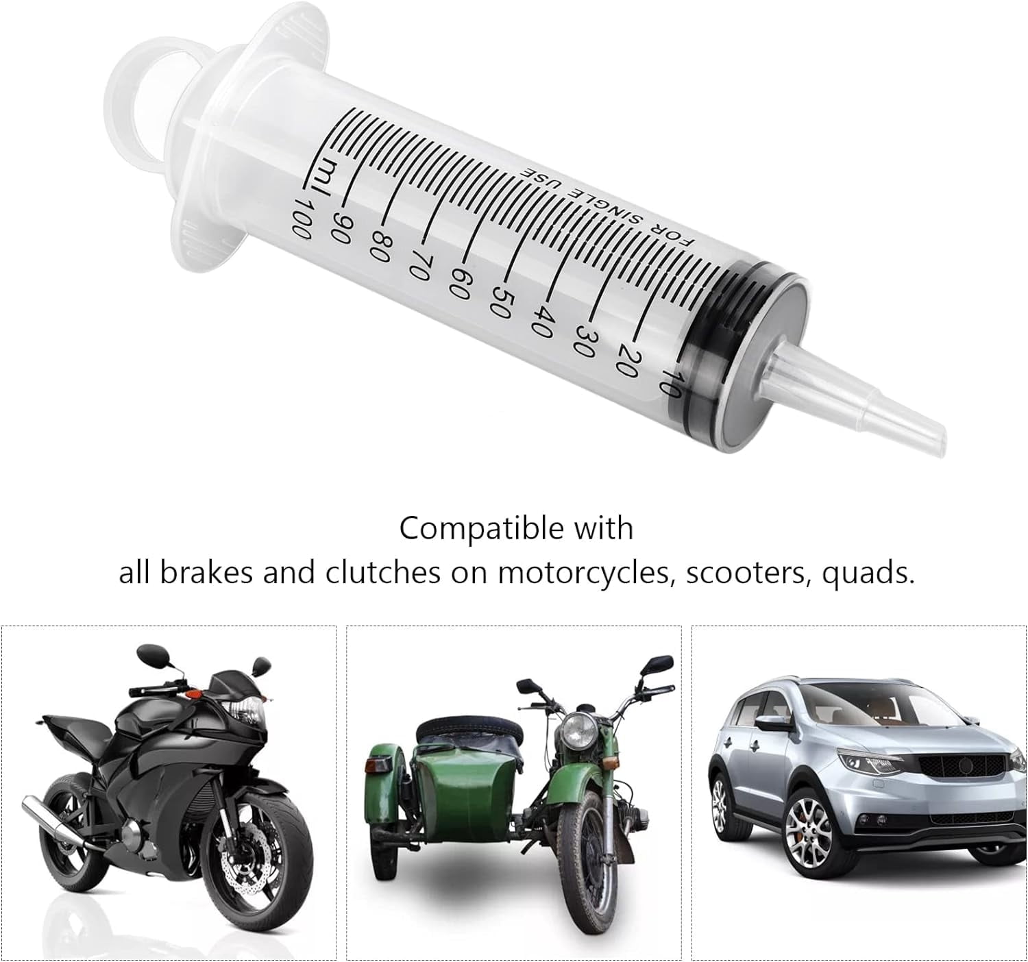 Kojooin Hydraulic Disc Brake Bleed Tool, 100ml Syringe 40cm Hose ...