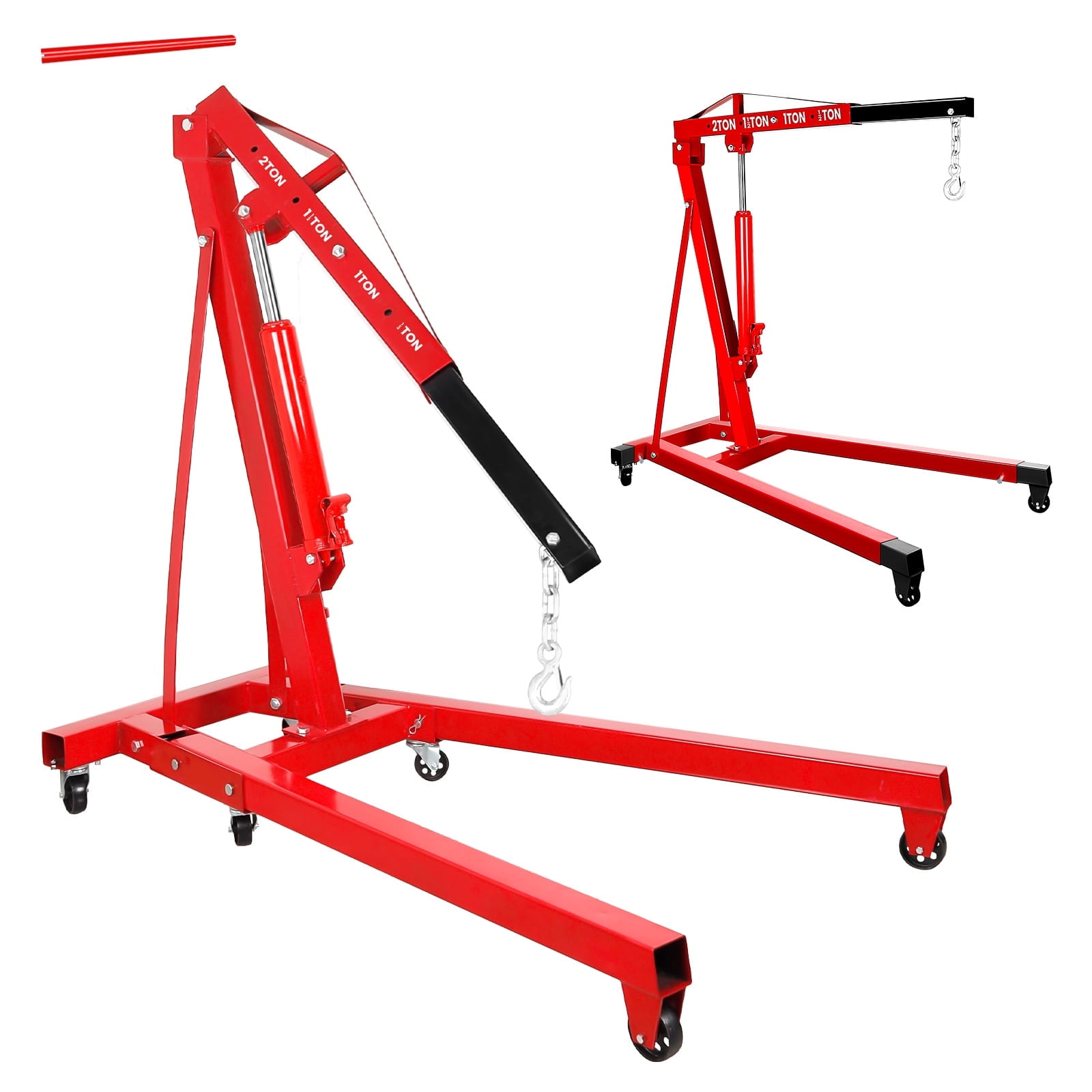 Hydraulic Engine Hoist, 2 Ton/4400 LBS Load Capacity, Heavy Duty Cherry ...