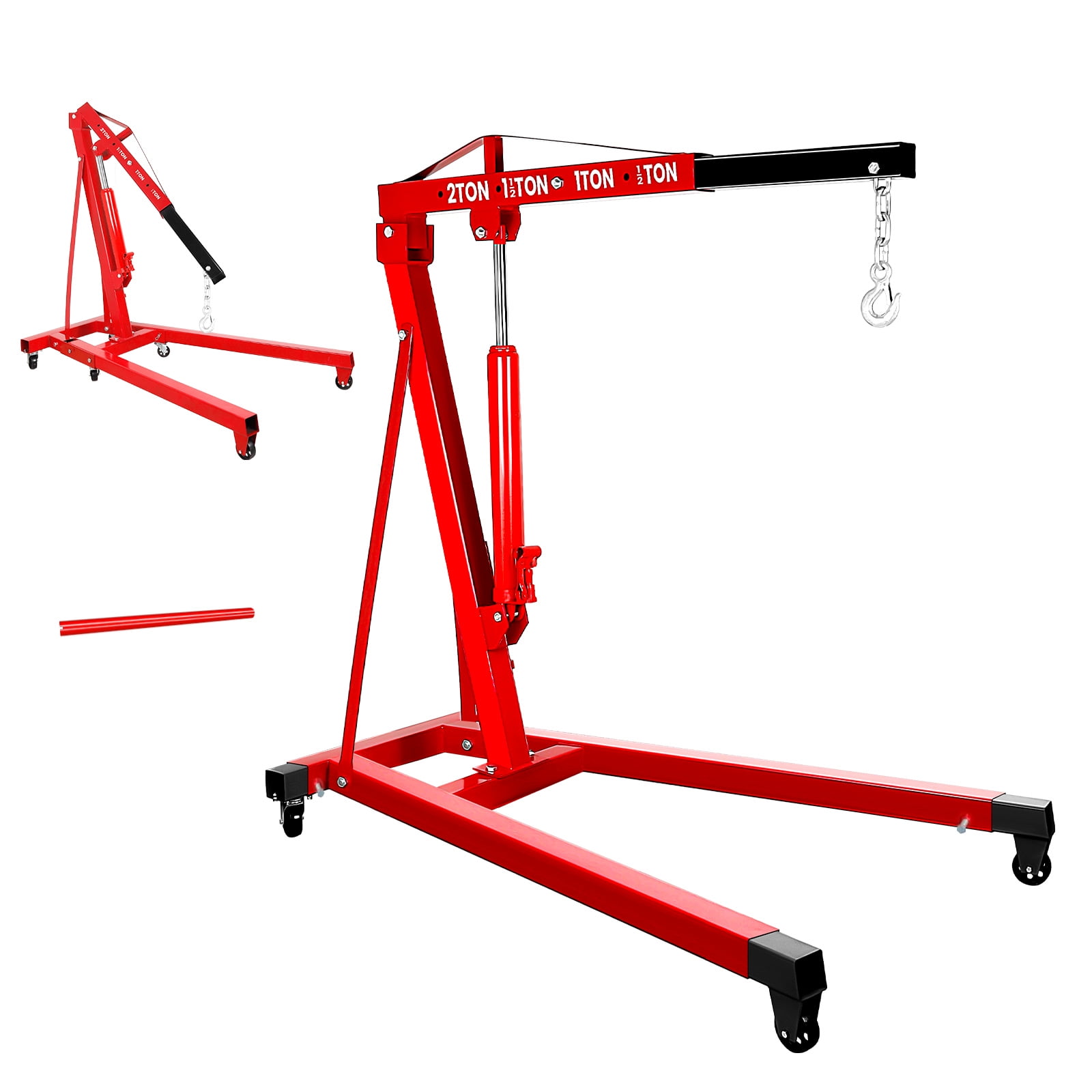 Hydraulic Engine Hoist, 2 Ton/4400 LBS Load Capacity, Heavy Duty Cherry ...