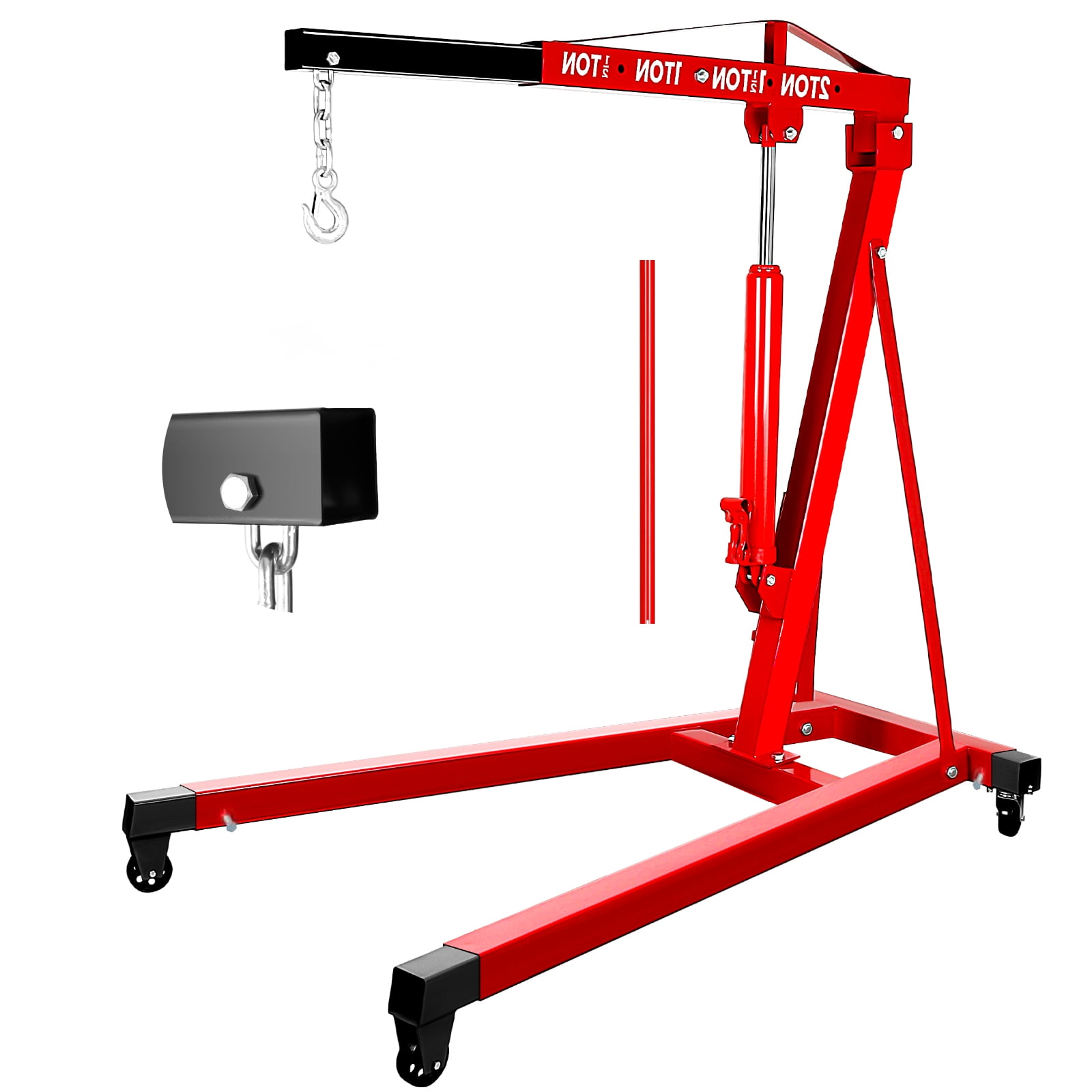 Hydraulic Engine Hoist, 2 Ton/4400 LBS Load, Heavy Duty Cherry Picker ...