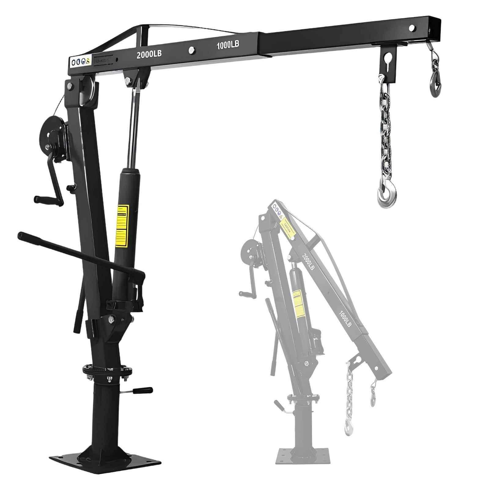 Hydraulic Engine Hoist, 2000-Lb Cherry Picker & Adjustable Telescopic ...