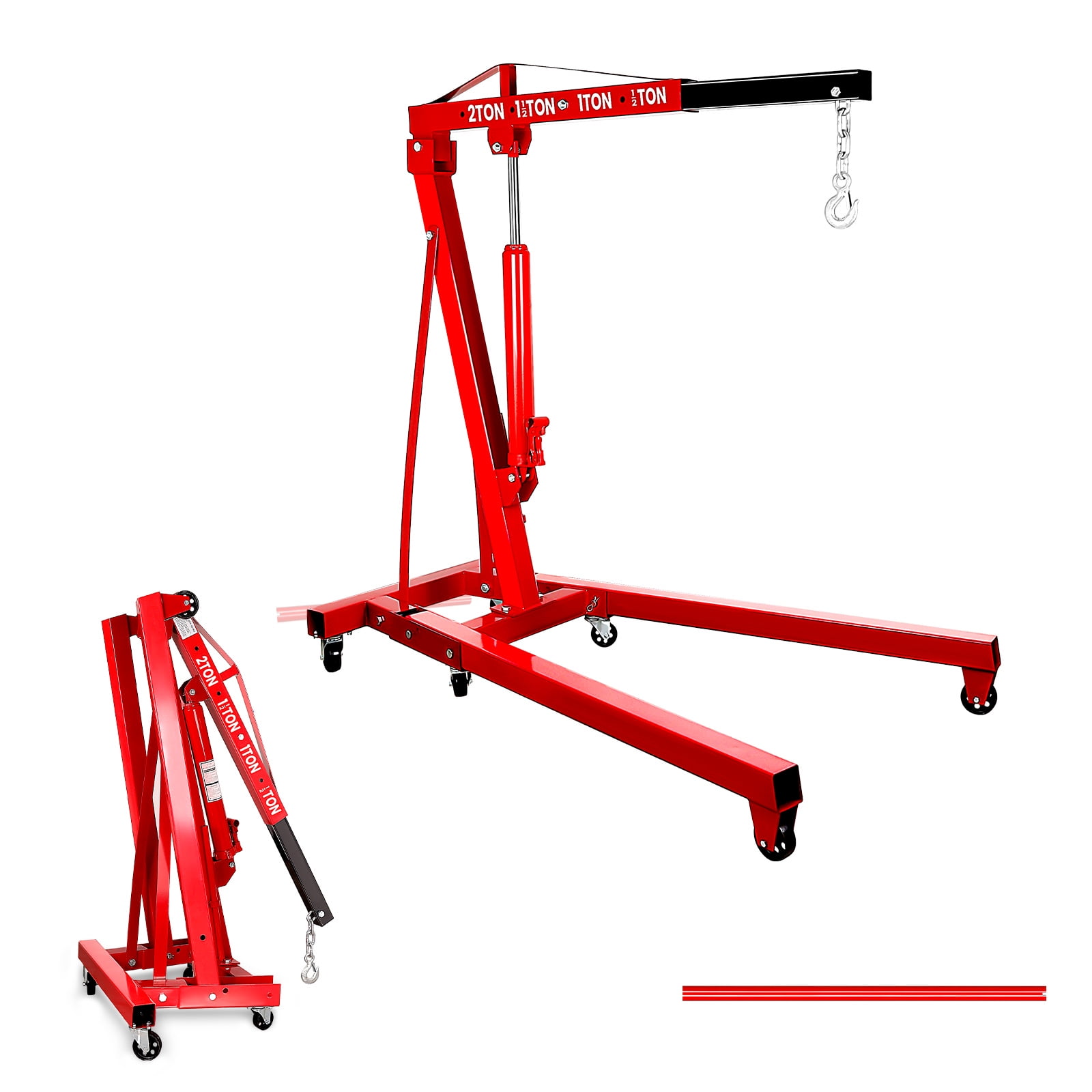 Hydraulic Engine Hoist with Lever, 2 Ton/4400 LBS, Heavy Duty Cherry ...