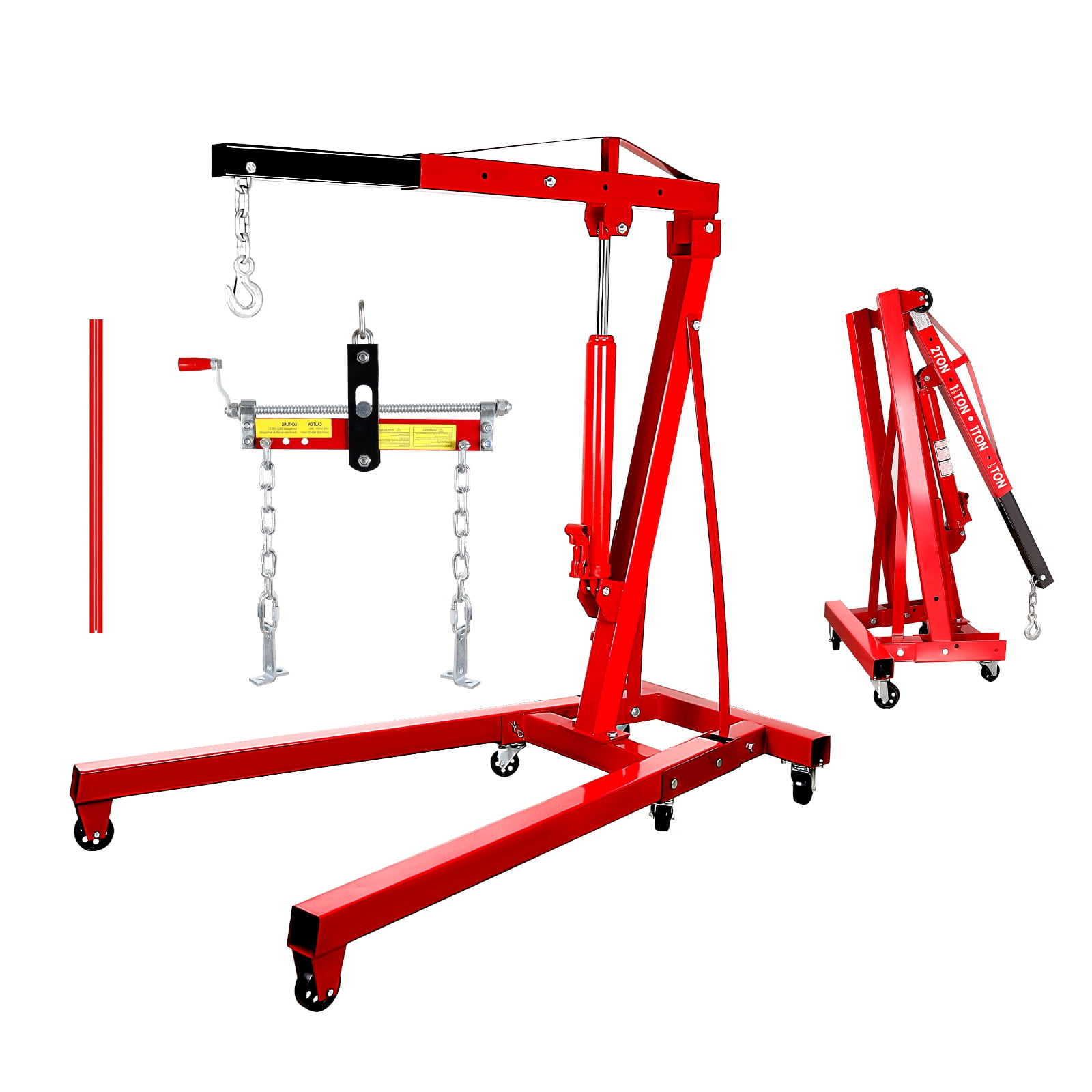 Hydraulic Engine Hoist with Lever, 2 Ton/4400 LBS, Heavy Duty Cherry ...