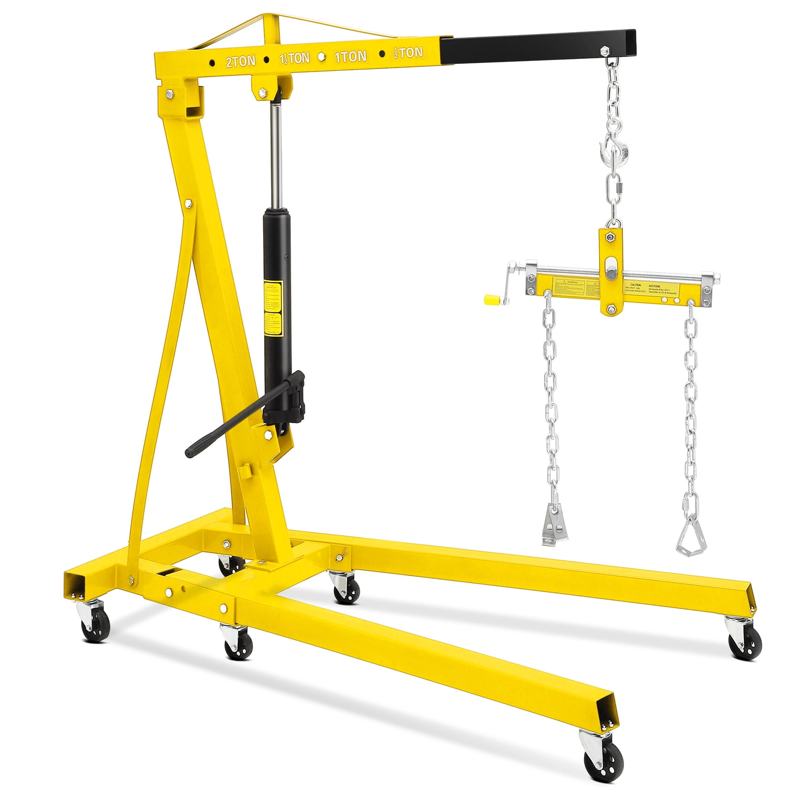 Hydraulic Engine Hoist with Lever 2 Ton (4400LB), Heavy Duty Folding ...