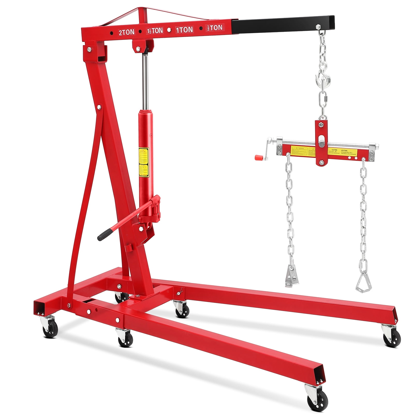 Hydraulic Engine Hoist with Lever 2 Ton (4400LB), Heavy Duty Folding ...