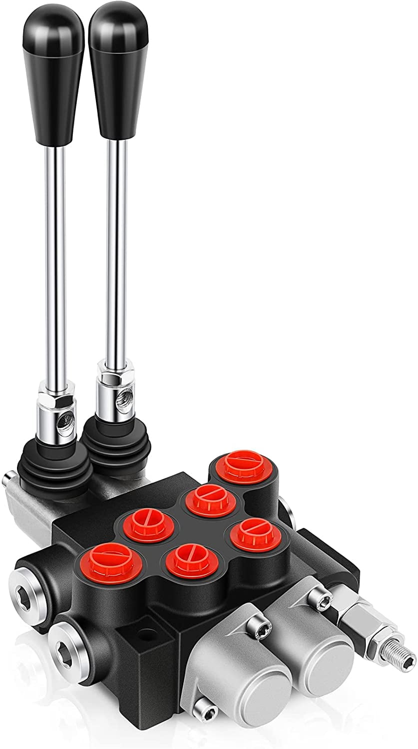Hydraulic Flow Control Valve 2 Spool 11 GPM SAE Ports Adjustable Relief ...