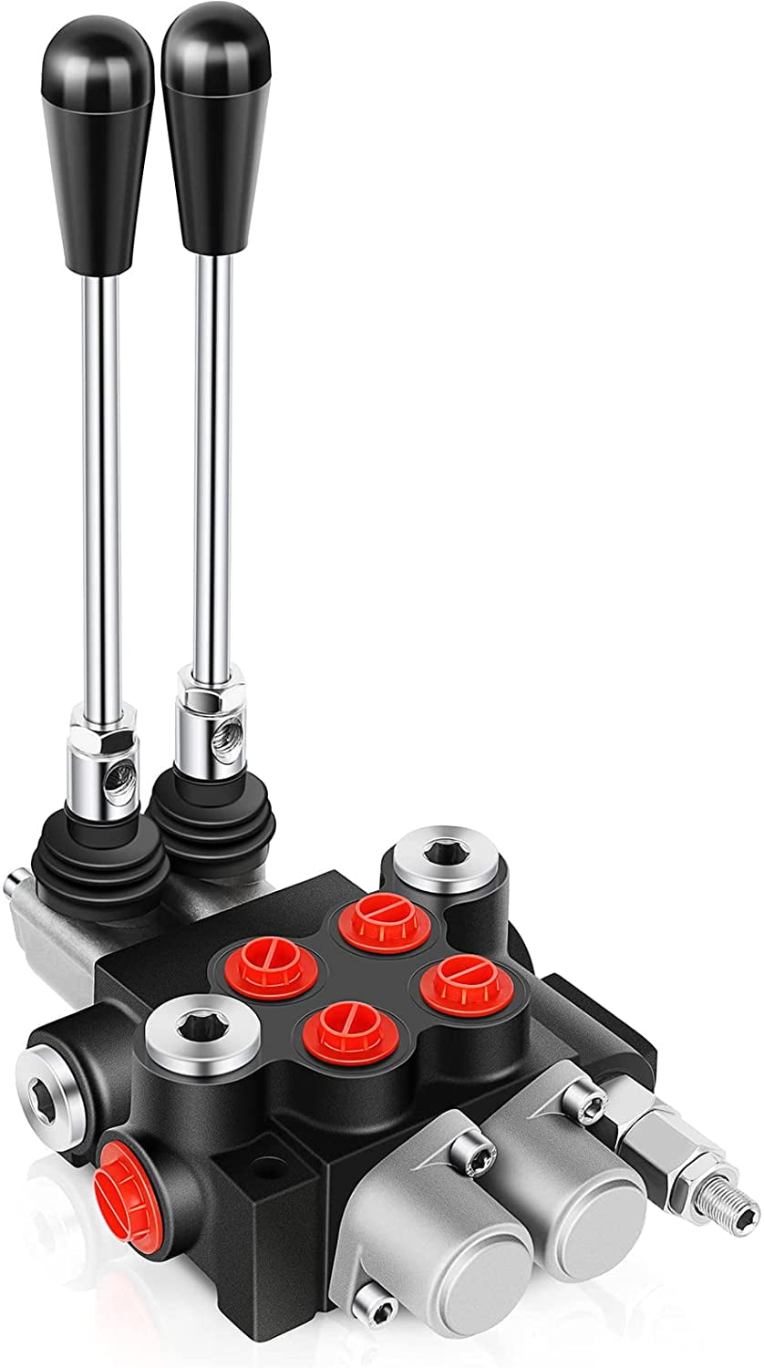 Hydraulic Flow Control Valve 2 Spool 21 GPM SAE Ports Adjustable Relief ...