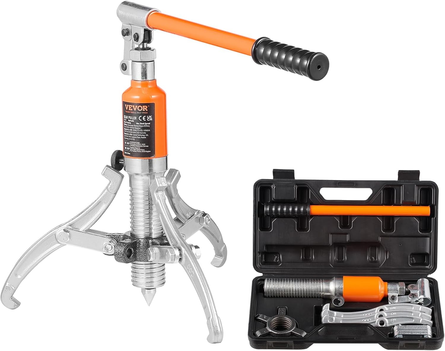 Hydraulic Gear Puller, 15 Ton Max Capacity Wheel Bearing Pulling ...