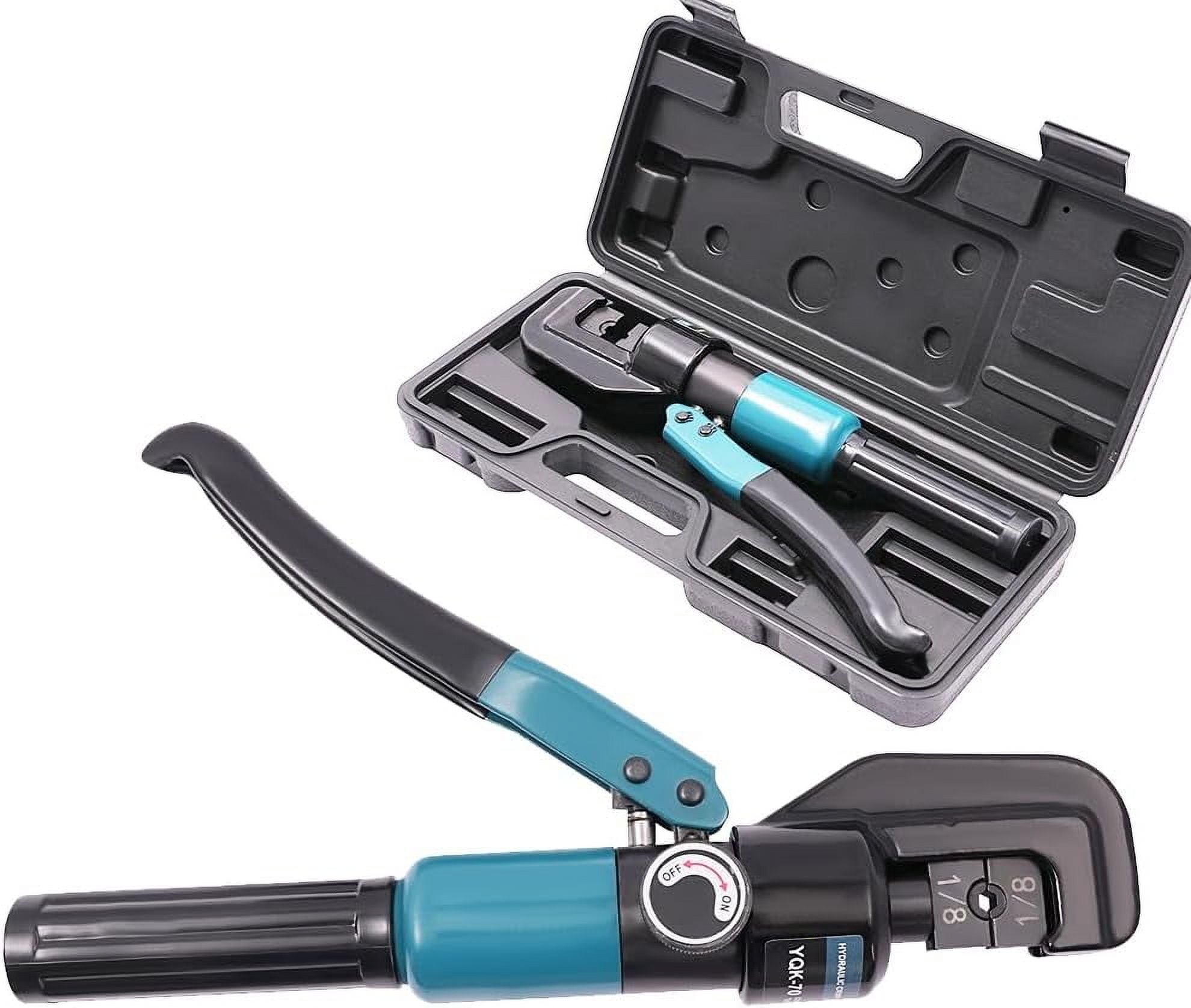 Hydraulic Hand Crimper Tool, Hydraulic Crimper with 1Pair 1/8" Dies for ...