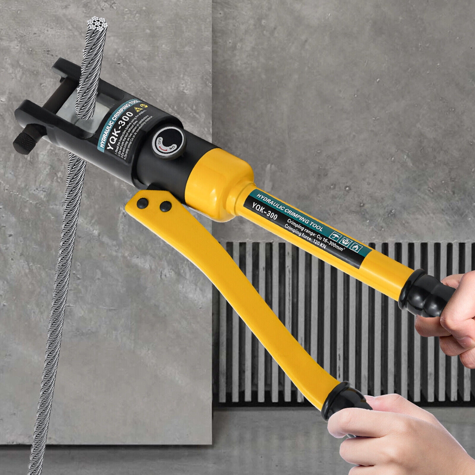 Hydraulic Hand Crimper Tool Two-speed Oil Feeding Design Yellow Tonne ...