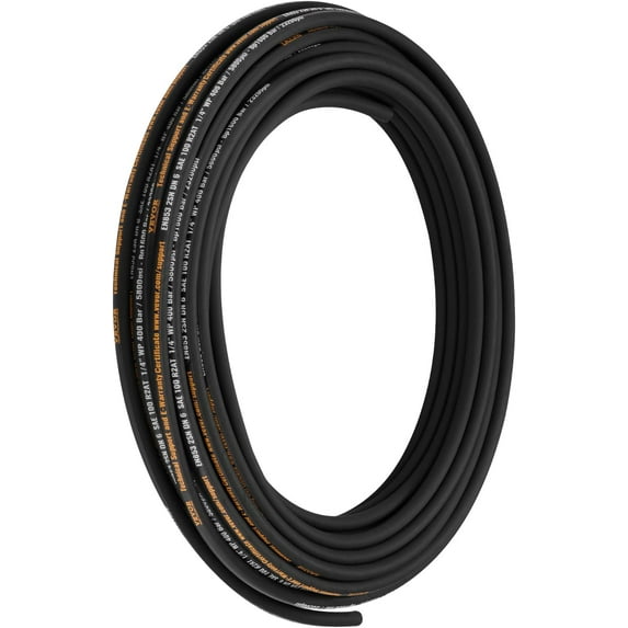 Hydraulic Hose 1/4 inch x 100 ft, Coiled Hydraulic Hose 5800 PSI ...