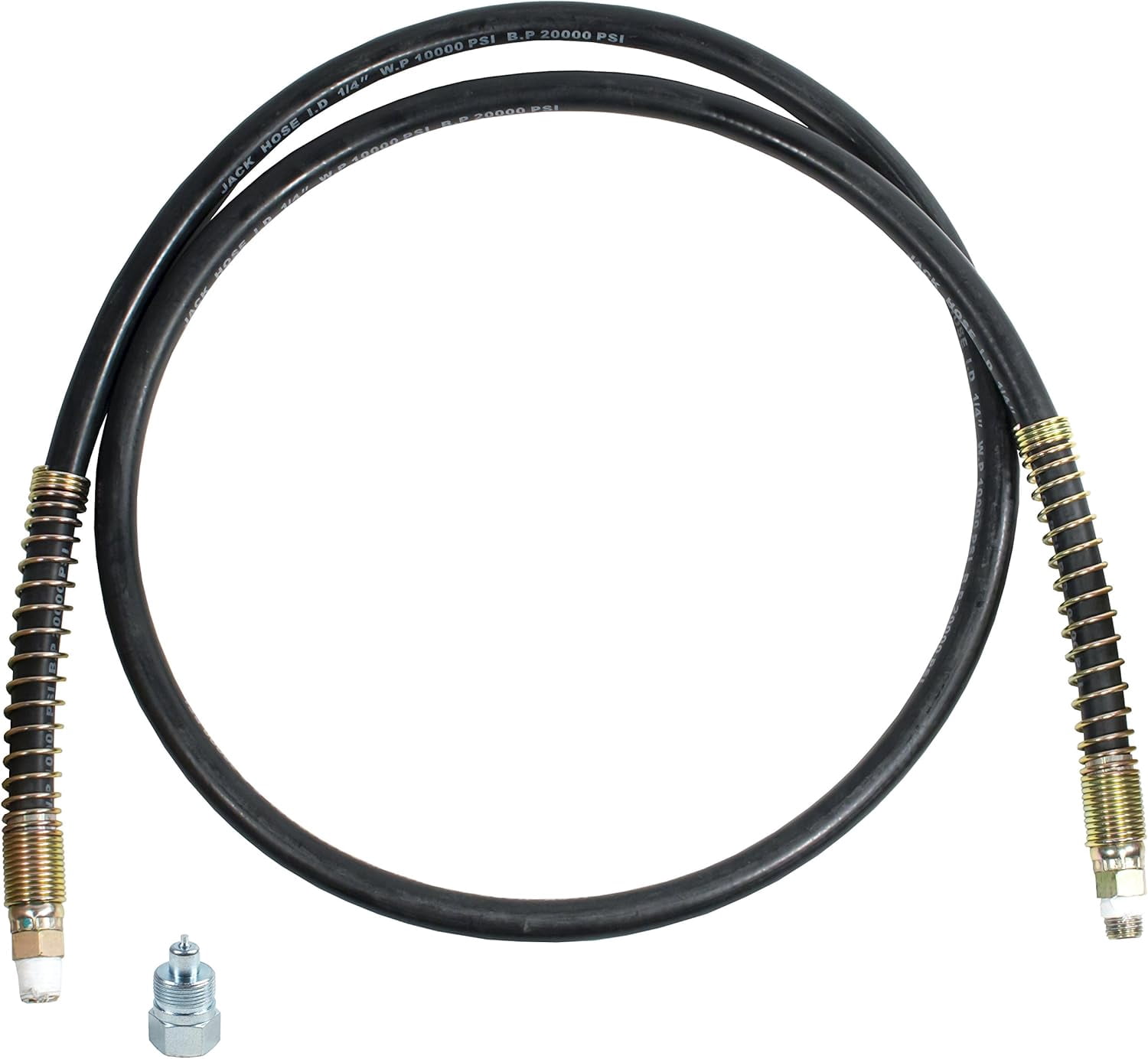 Hydraulic Hose 10,000 PSI 1/4" NPT with 1/4" NPT Hose Side Half Coupler ...