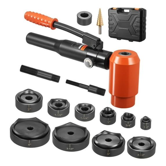 Hydraulic Knockout Punch Set, 15 Ton KO Tool Kit 1/2"-4", Metal Hole ...