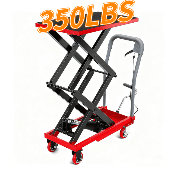 Hydraulic Lift Cart - 350 LBS Capacity - Adjustable Scissor Lift Table ...