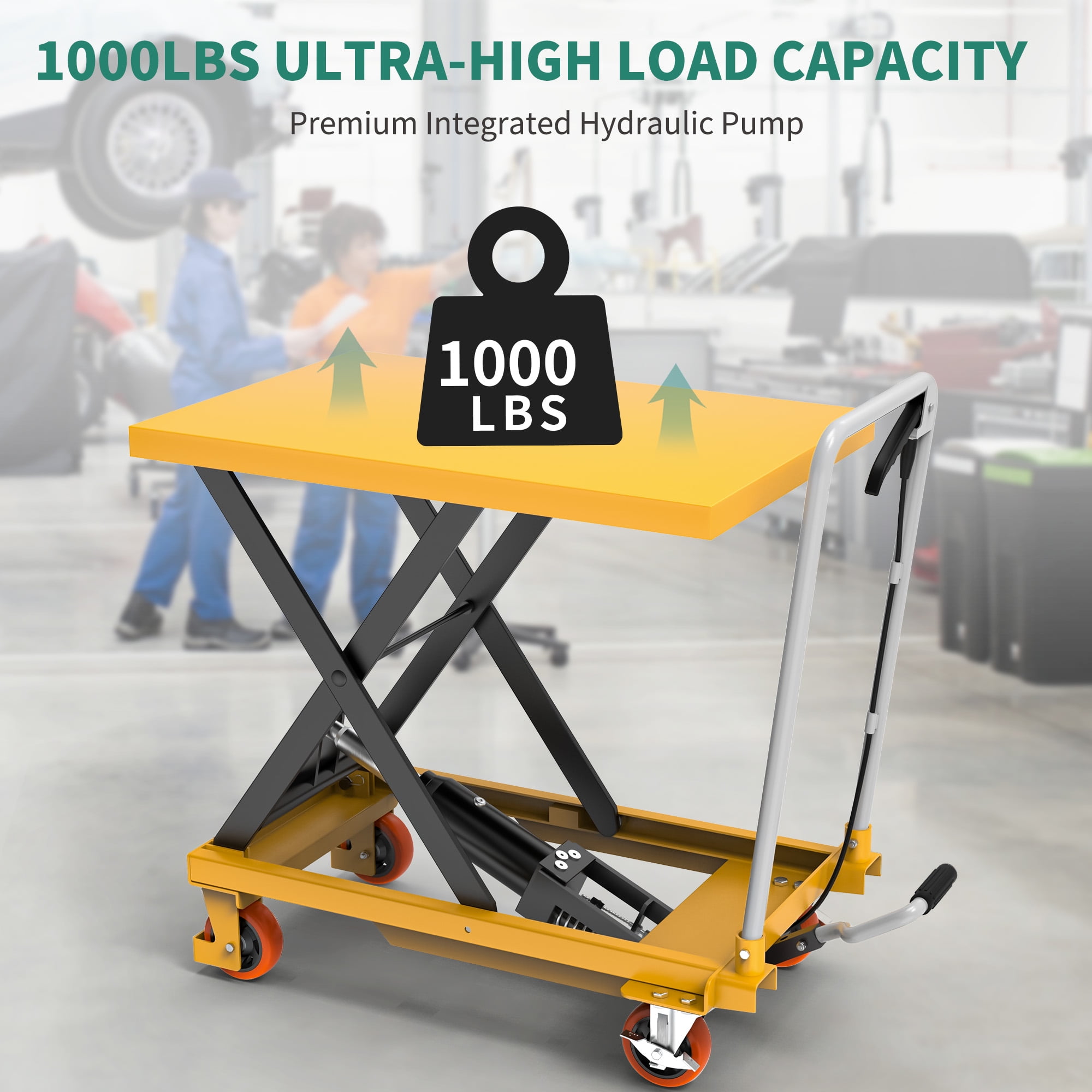 Hydraulic Lift Table Cart,1000 lbs Capacity Single Scissor Lift Table ...