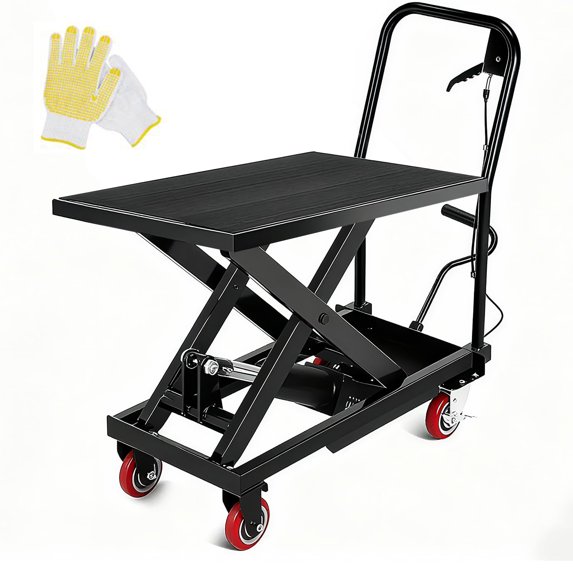 Hydraulic Lift Table Cart 330 lbs Capacity, Manual Scissor Lift with ...