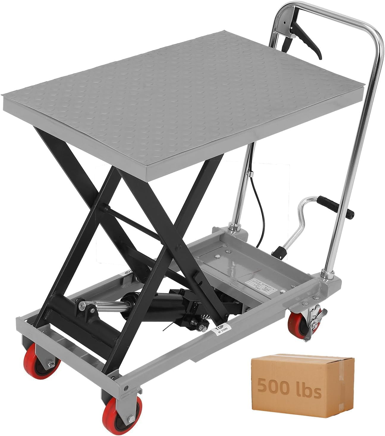 Hydraulic Lift Table Cart 500 LBS Capacity 28.5" Height, Elevating ...