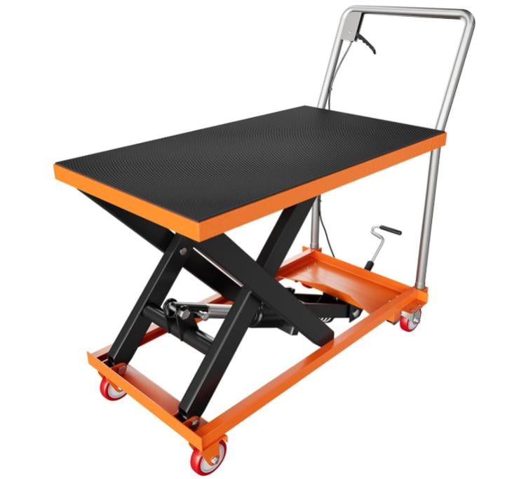 Hydraulic Lift Table Cart, 500lbs Capacity 28.5" Lifting Height, Scissor Lift Table with 4 ...
